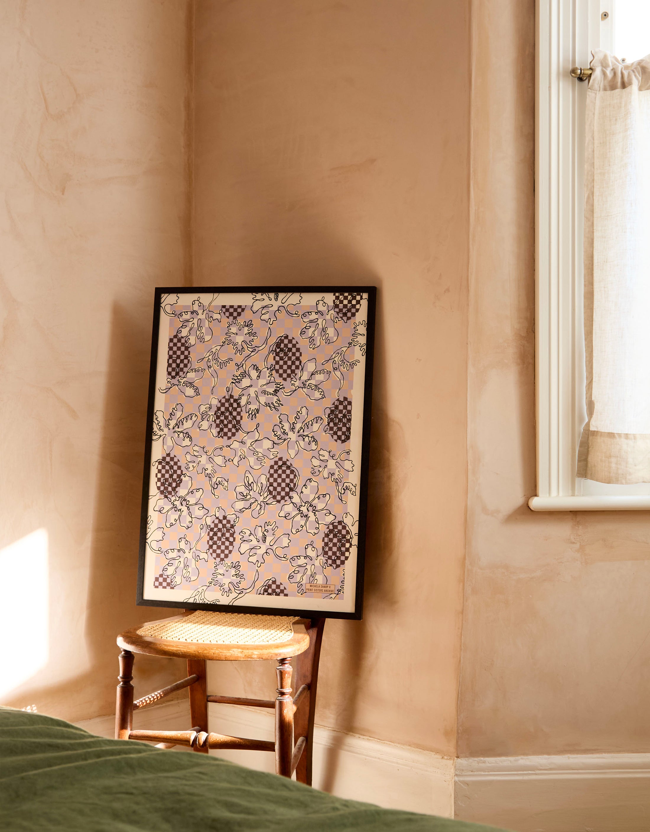 No.106- Floral Checkers - Vintage Archive Poster Prints – Print~Sisters